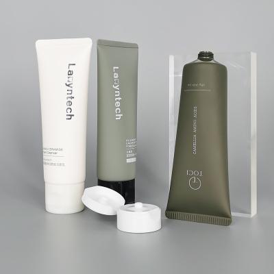 China Customized Cosmetics Packaging White Matte Empty Plastic Soft Squeeze Tubes for Lotion and Cream 100% Sugarcane Material for sale