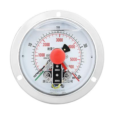 중국 산업용 100mm 기름으로 가득 차 있는 자기 전기 접촉 압력 측정기 판매용