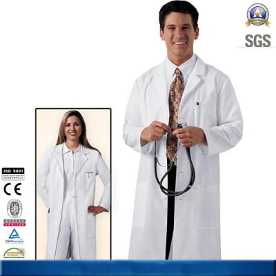 Cina Unisex sfrega il cappotto di medici ospedalieri di modo della copertura laboratorio con poliestere/cotone in vendita
