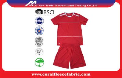 Cina I Jersey di calcio su ordinazione della gioventù dei brevi della manica vestiti rossi di sport/squadra di pallacanestro uniforma in vendita