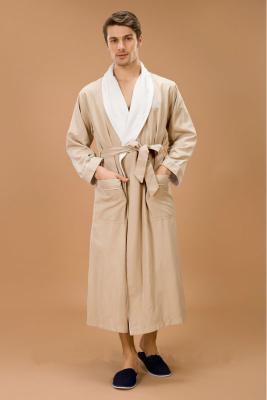 China Der Microfiber-Bademantel der eleganten Kleiderdoppelschicht-Männer mit Baumwoll-und Polyester-Futter zu verkaufen