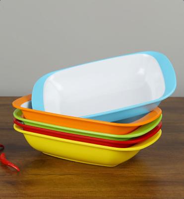 Cina 100% Melamina Incrempabile Plastica Piatti rettangolari Piatto profondo Per Zuppa di Insalate in vendita