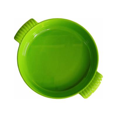 Cina Restaurant Dinnerware Serving 10inch Cheap Bulk White Melamine Deep Plate Casserole With Handle in vendita