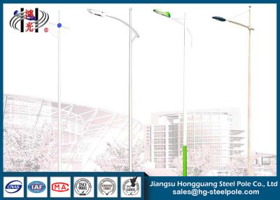 China Steel Tapered Street Light Poles Single Arm With Hot Dip Galvanized Surface for sale
