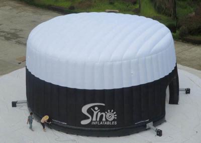 China De witte zwarte reuze ronde het paleis LEIDENE van N opblaasbare tent die van beste pvc wordt gemaakt bedekte nylon voor openluchtpariteiten en gebeurtenissen met een laag Te koop