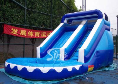 China El azul de océano delantero de la carga inflable mojó la diapositiva con la piscina para los partidos al aire libre de los niños en venta