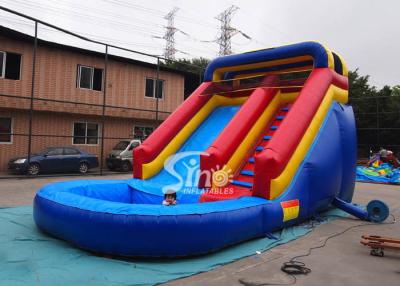 China El patio trasero sin plomo embroma el tobogán acuático inflable con la piscina de chino Inflatables en venta