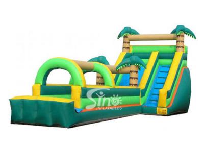 China El tobogán acuático inflable de la palmera tropical con la diapositiva larga del resbalón n para la playa va de fiesta en venta