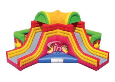 China Commerciële mega opblaasbare de hinderniscursus van sprongjonge geitjes met dubbele dia van Chineesinflatables Te koop
