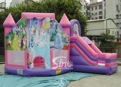 China 6x5m Commercial Kids Party Inflatable Princess Bouncy Castles With Slide From Sino Inflatables for sale