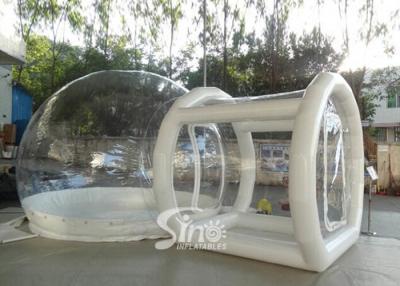 China Barraca de acampamento inflável transparente exterior da bolha com entrada do túnel do quadro à venda