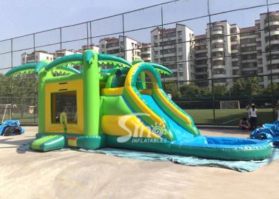 中国 大きい屋外のジャングルの水プールおよびヤシの木とコンボ膨脹可能なBouneのスライド 販売のため