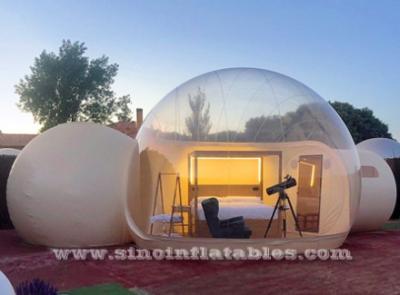 China 5 de meters ontruimen Koepel de Opblaasbare Bel Hotel met de Stille Reeks van Glamping van de Ventilatortoevlucht onderbrengt Te koop
