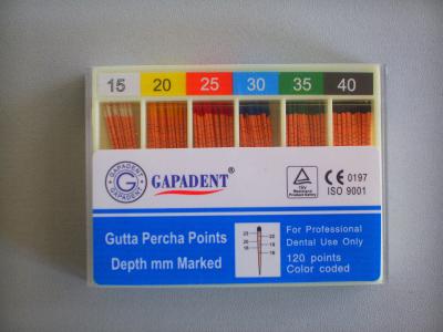 Cina La profondità millimetro di GAPADENT ha segnato i materiali dentari dei punti della guttaperca in vendita