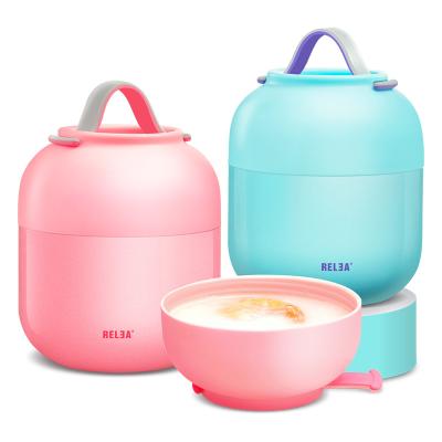 Chine Le mur de double de Hcrelea 1000ML isolé nettoient à l'aspirateur le pot de nourriture d'acier inoxydable pour le logo fait sur commande d'enfants à vendre