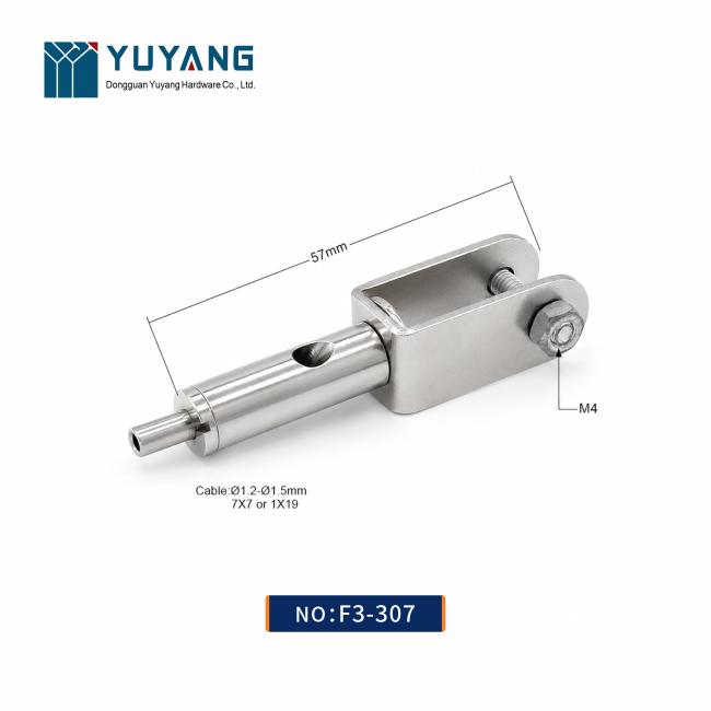 F3-307 fork gripper dimension drawing: M4 thread fits ceiling attachments