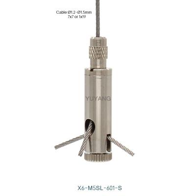 China 2 Forked Copper Cable Suspension Kit Nickel M5 For 1.5mm Wire X6-601-S for sale