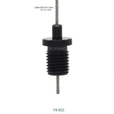 China M8 Thread Black Coated Suspension Cable Gripper Push Button Adjustment For Pendant Lights for sale