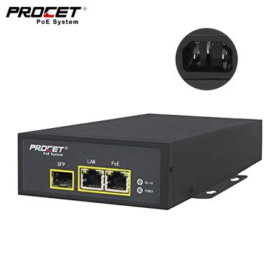China Poder industrial do único gigabit portuário sobre a saída ativa do injetor 95W 55V do ponto de entrada dos ethernet com temperatura larga à venda