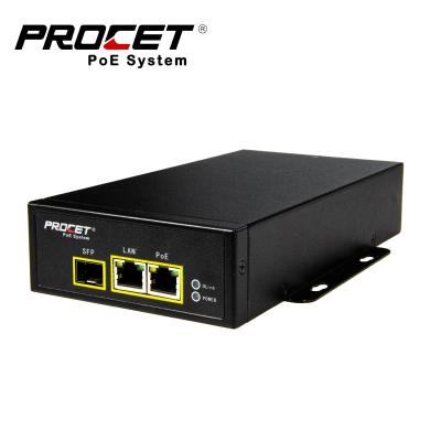 China Fiber Converter 802.3bt Poe Injector Gigabit Data Rates Metal Case Surge Protector à venda