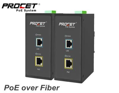 Cina Iniettore del convertitore 10g Poe della fibra 60 watt di potere 55vdc con protezione dell'impulso 6kv in vendita