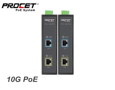 Cina 802,3 all'iniettore Poe+ 2.5gbe/5gbe/10gbe Nbase-T di Poe della ferrovia di baccano in vendita