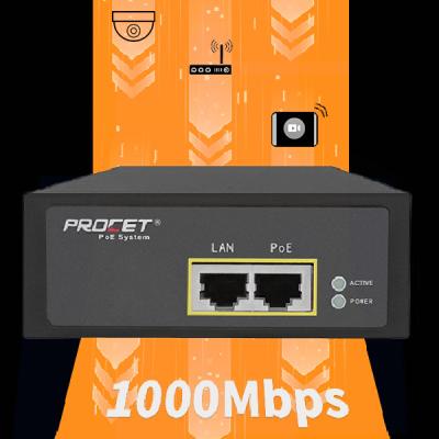 Cina Iniettore PoE di gigabit dell'input dell'iniettore 100-240 VCA di PoE con metallo ad alto impatto IP20 in vendita