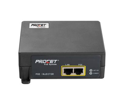 中国 PROCET PT-PSE106SAR48-24 24Vdc 802.3AT PoEの注入器1000Mbps 販売のため