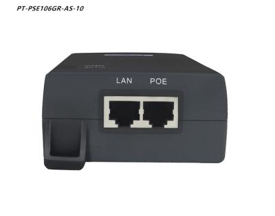 China OEM IP40 Metal Gigabit 60 Watt PoE Injector Single Port 10/100/1000Mbps for sale