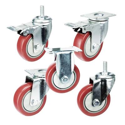 Chine roue filetée de roulette de PVC de tige de tête de pivot de 75mm à usage moyen avec soutenir des couvertures à vendre