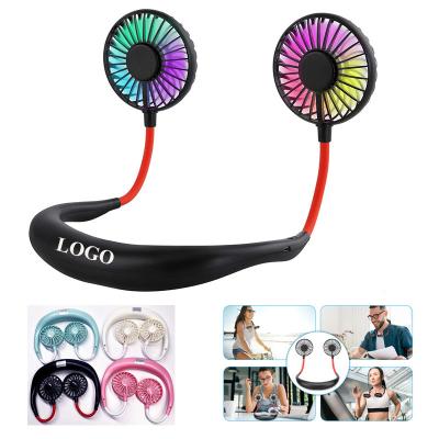 Cina Fan su ordinazione di Logo Led USB Mini Neck Fan Portable Neck di marca in vendita