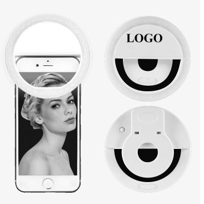 Cina Anello ricaricabile di LOGO Selfie Ring Light Selfie di marca su ordinazione in vendita