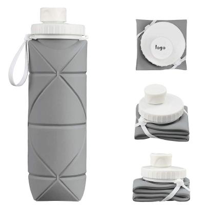 Cina Bottiglia di acqua pieghevole di sport di Logo Print 20 OZ della bottiglia di acqua pieghevole su ordinazione del silicone in vendita