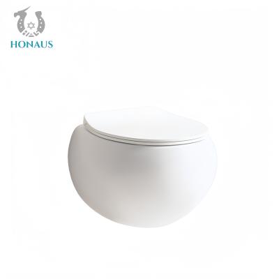 China Modern Bathroom Wall Hang Toilet Bowl Forma de ovo Fácil Manutenção P Trap Cerâmica Branca à venda