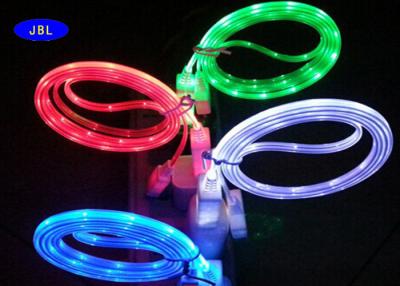 Cina Cavo ad alta velocità di USB di PVC del rivestimento del cavo trasparente di luce piatta per Iphone in vendita