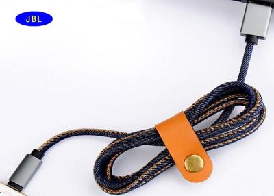 中国 円形のジーンズのデニムのSmartphone USBケーブルは1メートル/2メートルの長さとのジャケットを留めます 販売のため