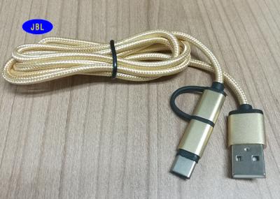 中国 多ナイロンUSB 2.0の自在継手USBケーブルへの編みこみの丸型のSmartphone USBケーブル、マイクロおよびタイプC 販売のため