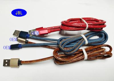 Cina Cavo di cuoio professionale di Iphone USB del denim di Jean, cavo di dati di Apple Iphone 6S in vendita