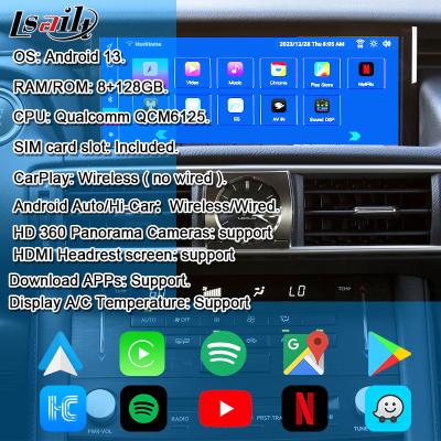 China Lexus Android Screen Android 13 Multimedia Display 8 Núcleo Qulcomm para LEXUS IS200T IS300H IS350 Apoyo al control del joystick, YouTube, Google Play, CarPlay en venta