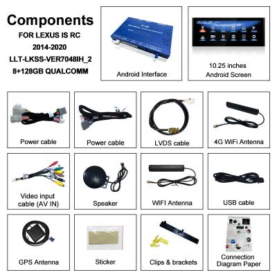 China Lexus Android Screen Android 13 Multimedia Display 8 Núcleo Qulcomm para LEXUS IS200T IS300H IS350 Apoyo al control del joystick, YouTube, Google Play, CarPlay en venta
