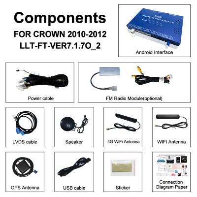 China Android 13 Interfaz multimedia para Toyota Crown S200 URS206 2008-2012 Modelo Modulo de actualización de Android Incluido YouTube, NetFlix, Google Map en venta