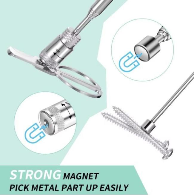 Telescopic Magnetic Pen with Light Mini Portable Magnet Pick up Tool