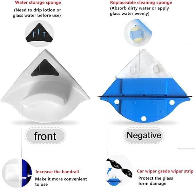 Magnetic Window Cleaner, Double Sided Window Glass Wiper Cleaning Tool