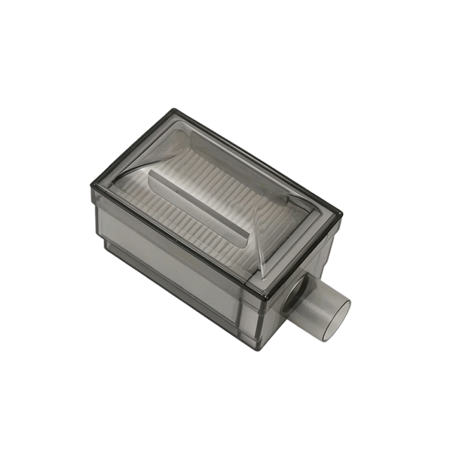 Oxygen concentrator intake filter side view