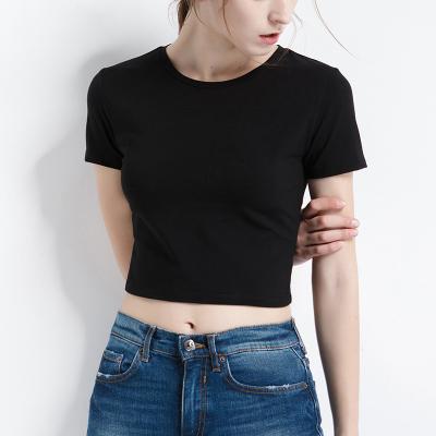 Cina Le donne sexy dell'estate mettono il cotone delle magliette 95% del cotone della manica ed i materiali in cortocircuito dell'elastam di 5% in vendita