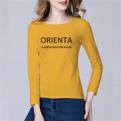 Cina Abbigliamento casual comodo stampato di sensibilità di tocco delle magliette delle donne lunghe della manica in vendita