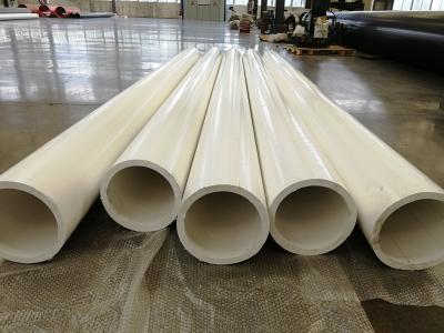 China Lebensmittel-/Chemikalienlieferung UHMWPE-Rohr DN300 in weißer Farbe mit Stahlflankenanschluss zu verkaufen