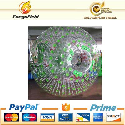 China Bola inflable del hámster del punto verde, bola inflable portátil de Zorbing en venta