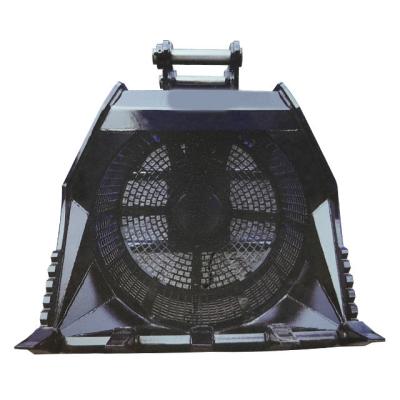 China Rotating Screening Rock Excavator Crusher Bucket Attachment 1524mm Width for sale
