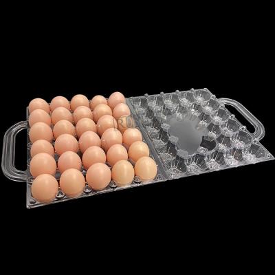Disposable 30 Holes Plastic Egg Cartons Lightweight Blister With Handle